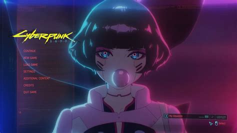cyberpunk 2077 with edgerunners main menu youtube