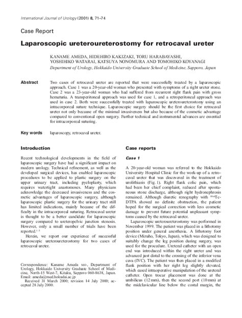 Pdf Laparoscopic Ureteroureterostomy For Retrocaval Ureter Subodh Shivde