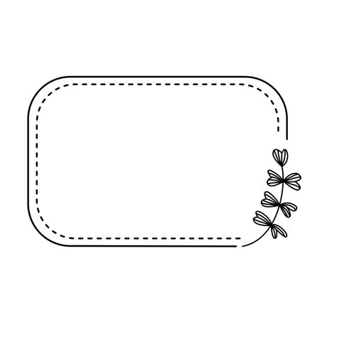 Label Frame Border With Simpe Leaf Lineart 55348337 Vector Art At Vecteezy