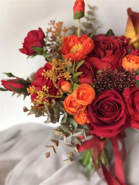 Burnt Orange Bouquets Lily Weddings