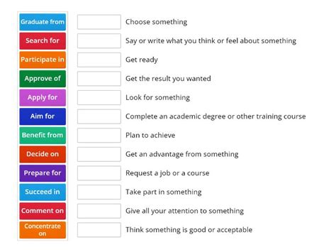 Prepositional Verbs Une Las Parejas