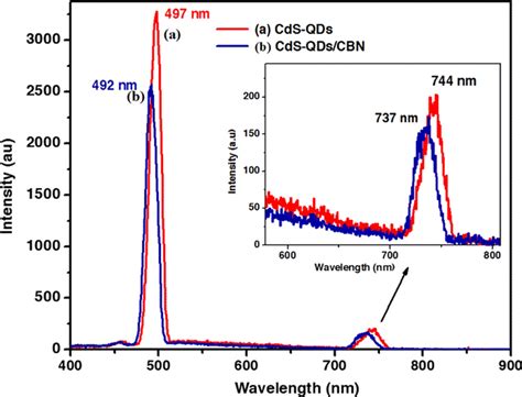 Pl Spectra Of A Cds Qds B Cds Qdscbn The Inset Shows The