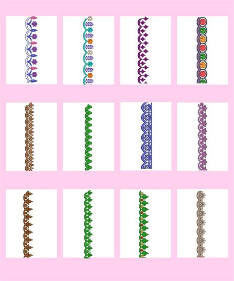 Creative Flower Border Embroidery Design Machine Embroidery Etsy Artofit