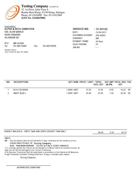 02 Sales Invoice Forwarding 1 Everest Systems Sdn Bhd