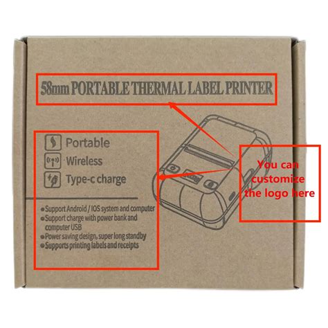 Portable Inkless Thermal Label Printer With Bluetooth Oem Odm