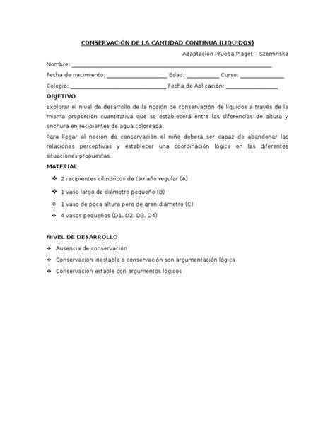 ConservaciÓn De La Cantidad Continua Pdf