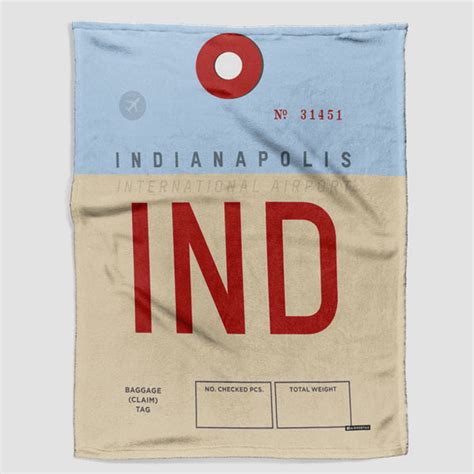 Throw Blanket Ind Airport Code Pattern