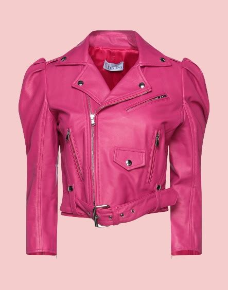 Pink Leather Motorcycle Jacket Airborne Jacket
