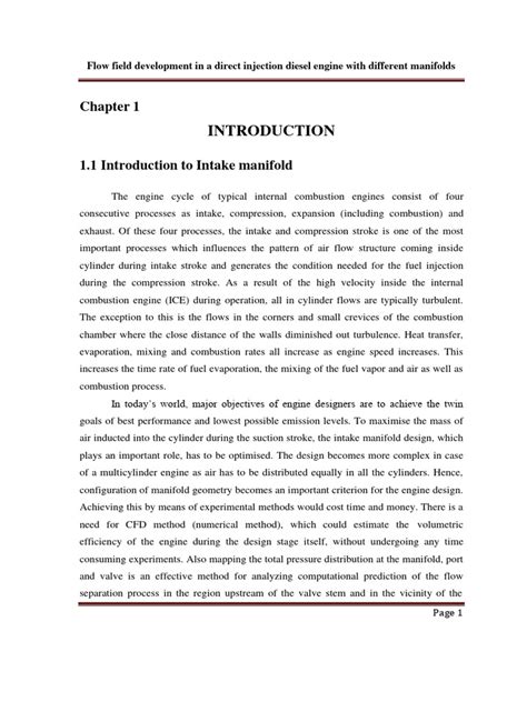 Intake Manifold Report Pdf