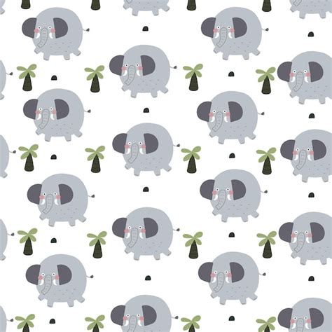 Premium Vector Seamless Pattern With Elephant