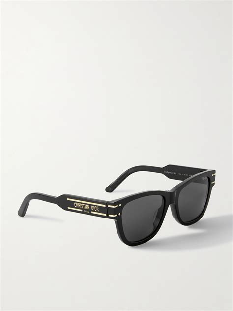 Dior Signature S6u Square Frame Acetate Sunglasses In Shiny Black Smoke