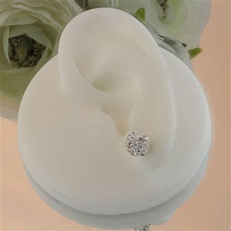 Silver Crystal Ball Stud Earrings Mm F F Hinds Jewellers