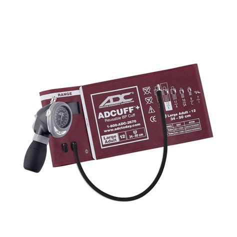 Adc Diagnostix 703 Palm Aneroid Sphyg With Adcuff Burgundy Large Adult