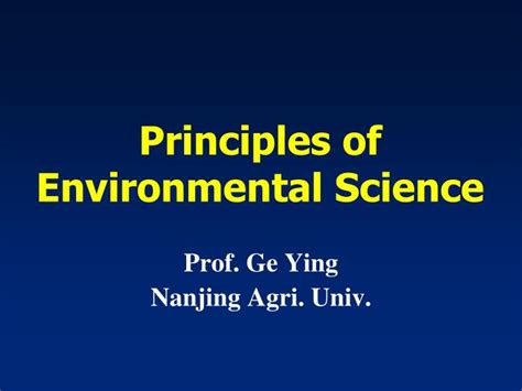 Ppt Principles Of Environmental Science Powerpoint Presentation Free Download Id4377572
