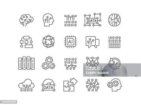 Machine Learning Icons Stock Illustration Download Image Now
