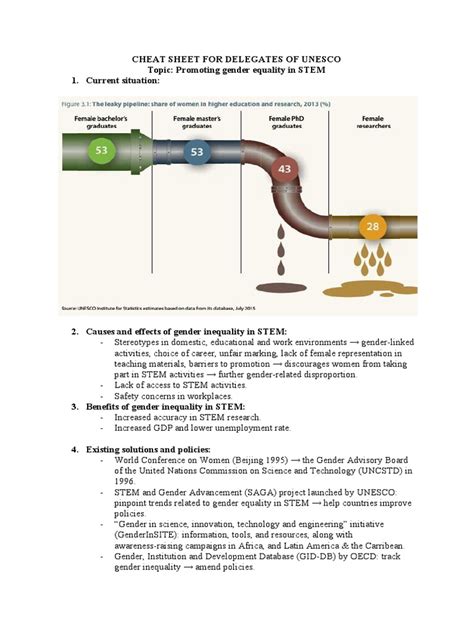 Cheat Sheet Unesco Pdf Science Technology Engineering And Mathematics Gender Inequality
