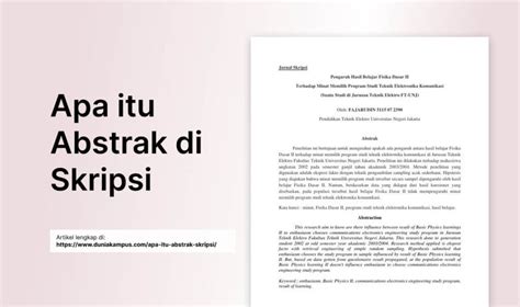 Apa Itu Abstrak Skripsi Pengertian Jumlah Kata Dan Faq Lain