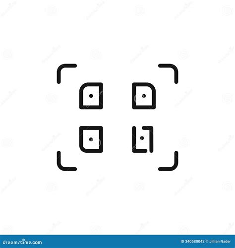 qr code icon thin line art isolated stock illustration illustration