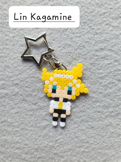 Handmade Hatsune Miku Vocaloid Perler Beads Keychain Etsy