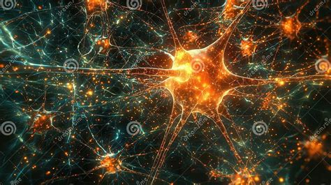 Intricate Network of Neurons with Glowing Synapses Illustrating the Complexity of Neural ...