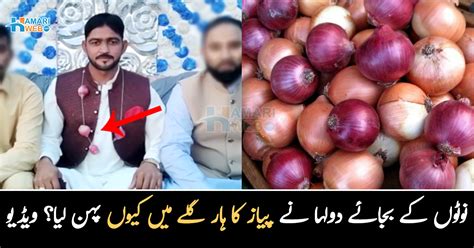 National News By Hamariweb نوٹوں کے بجائے پیاز کا ہار پہن لیا۔۔ دلہا