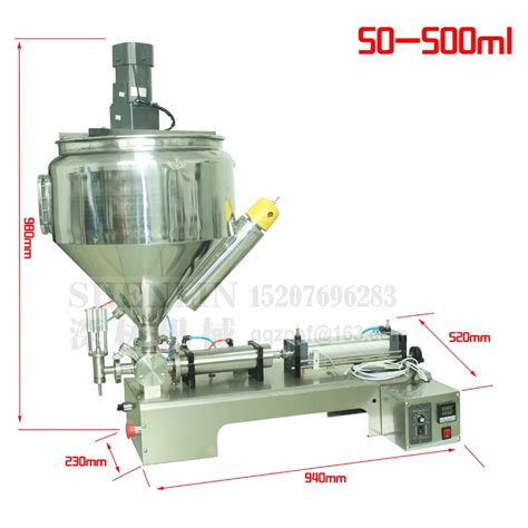 충전 기계 파스타 재료 포장 필러 크림 충전 기계 1000ml Ss304 스테인리스 30l 호퍼 가열 및 혼합