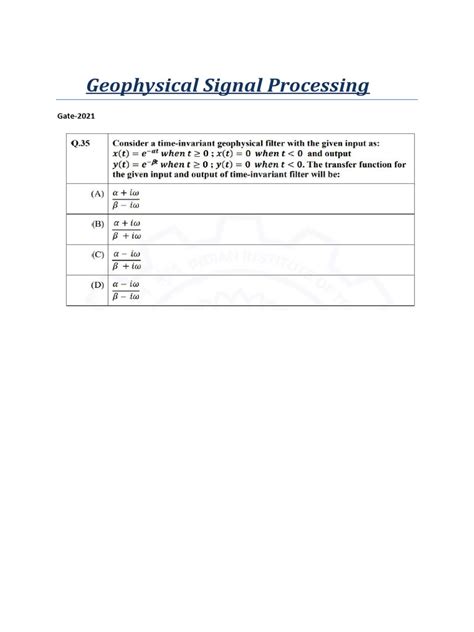 Geophysical Signal Processing Pdf Geophysical Signal Processing Pdf