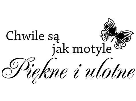 Cytaty Chwile są jak motyle piękne i ulotne Naklejka ścienna 200x100