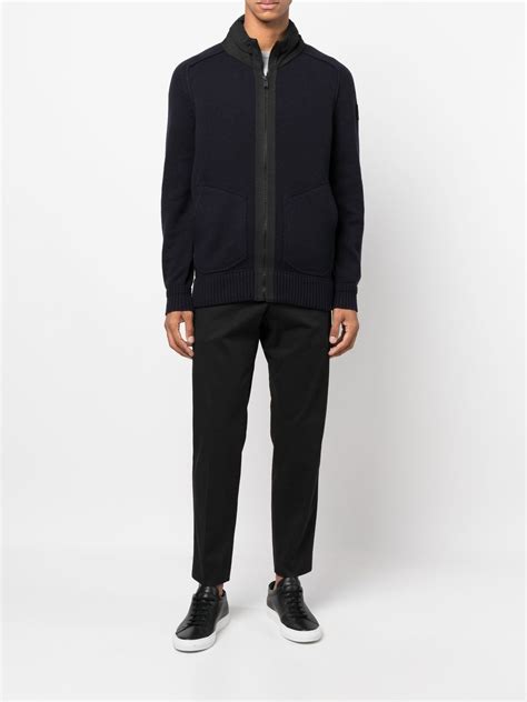 Boss Ribbed Knit Zip Up Jumper Farfetch