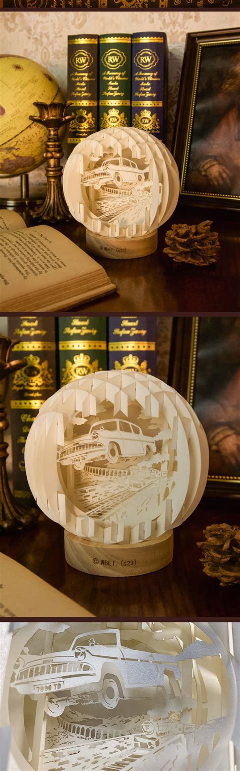 【售完无补】哈利波特霍格沃茨城堡飞天汽车光影纸雕灯周边led 阿里巴巴