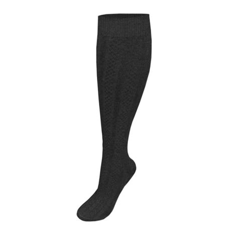 3 Pack Girls Black Premium Cable Knee Hi Socks