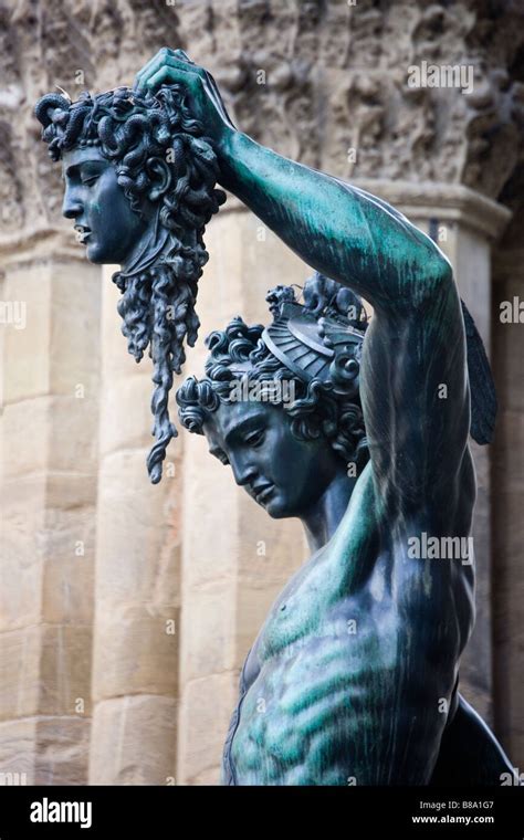 The Statue Of Perseus Holding The Head Of Medusa In The Loggia Dei
