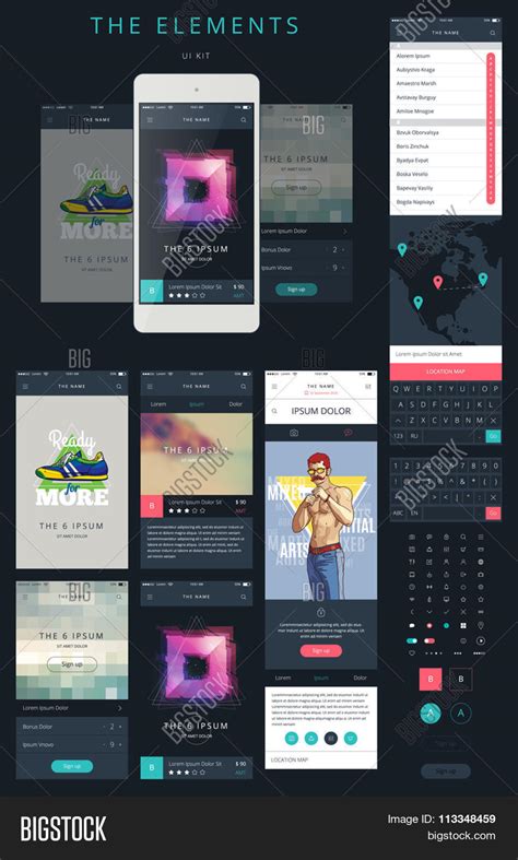 Phone Gui Template Vector And Photo Free Trial Bigstock