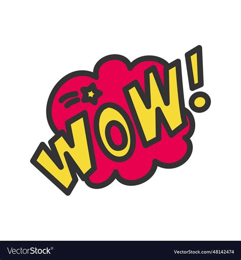 Wow Bubble Icon Image Royalty Free Vector Image