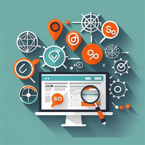 Composition With Web Optimization Symbols Premium Ai Generated Image