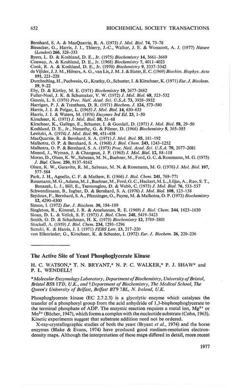Pdf The Active Site Of Yeast Phosphoglycerate Kinase