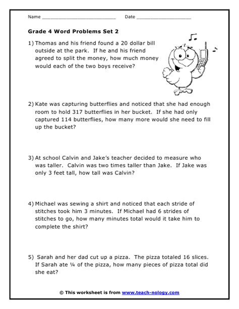Problem Solving Worksheets Grade 5