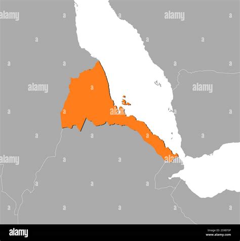 Map Of Eritrea And Nearby Countries Eritrea Is Highlighted In Orange Stock Vector Image And Art