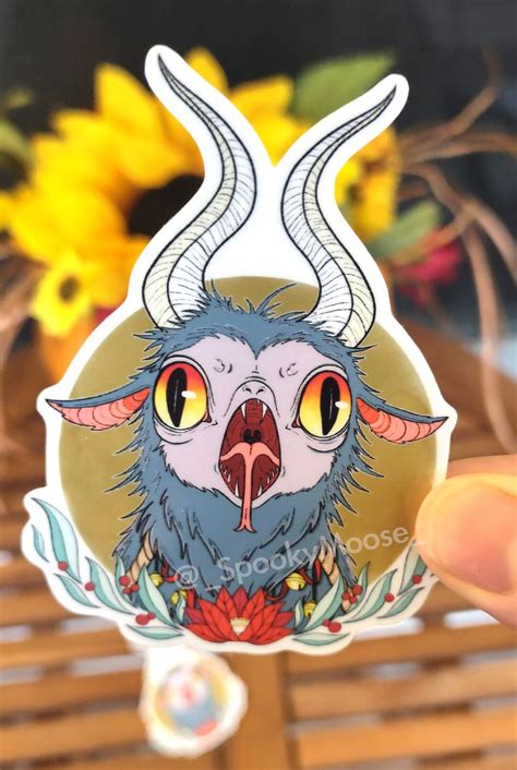 Krampus Vinyl Sticker Merry Krampus Winter Solstice Art Christmas