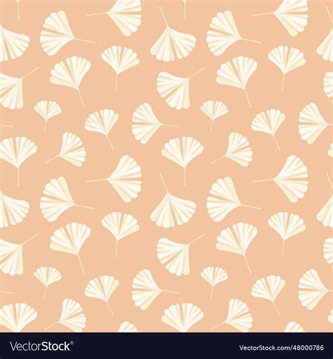 Ginko Leaves Seamless Pattern Background Cosmetics