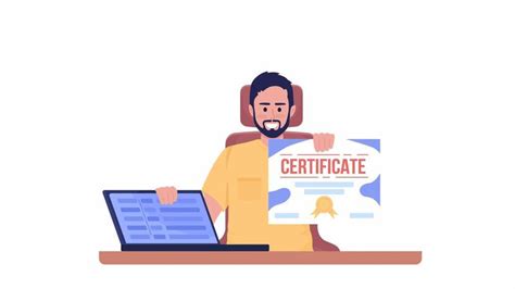 Animated Graduate Character Programming Course With Certificate Half