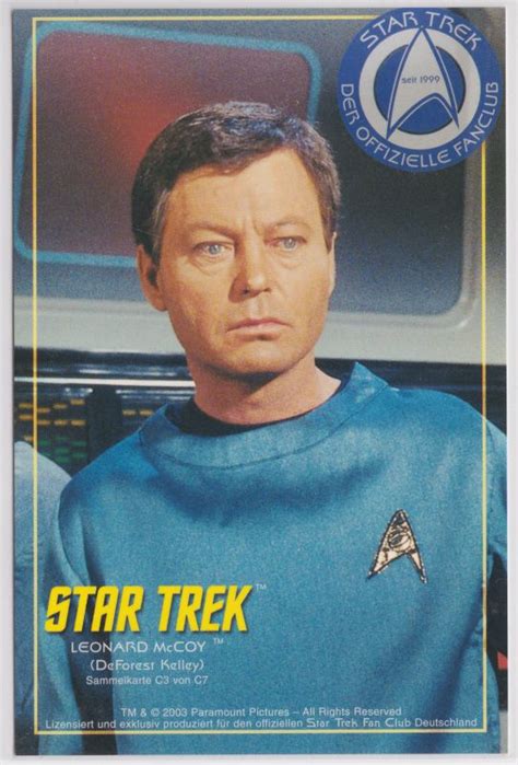 Star Trek Leonard Mccoy C3 Sammelkarte Offizieller Star Trek Fan Club