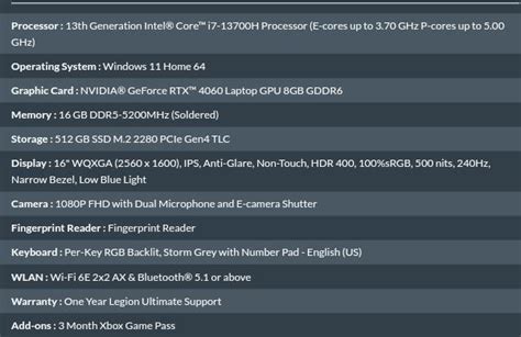 Query About Legion Slim I Gen R Lenovolegion