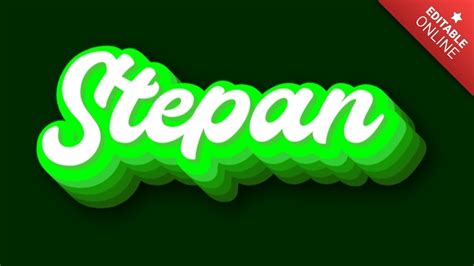 Stepan With Green 3d Projection Text Effect Generator