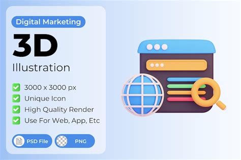Premium Psd 3d Seo Illustration