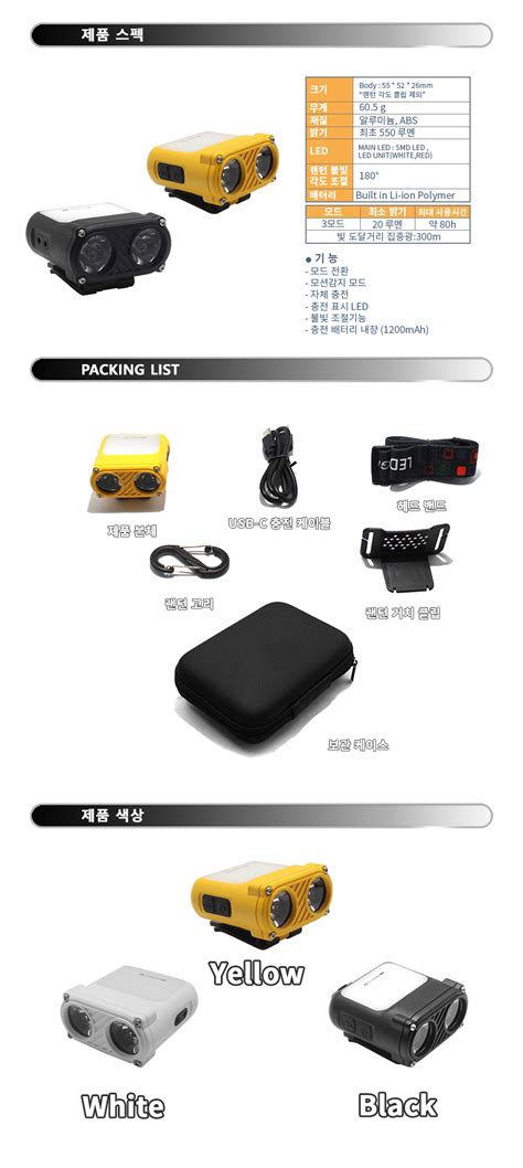 블랙울프 Bw D5캡라이트 모션감지 헤드랜턴 모자등 겸용 낚시 등산 해루질