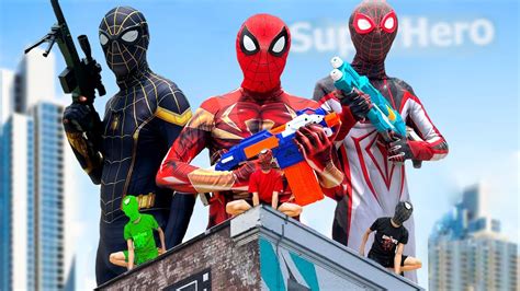 SPIDER MAN Bros Vs COLOR TEAM TRAINING NERF GUN To Become SUPERHEROES Funny Action Real