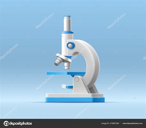 Ilustración 3D con microscopio de dibujos animados sobre fondo aislado