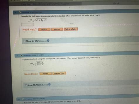 solved evaluate the limit using the appropriate limit