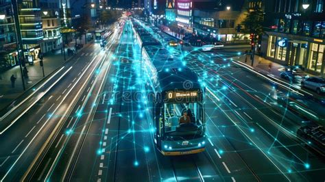 Public Transport Powered By Ai Algorithms City Where Stock Illustration Illustration Of